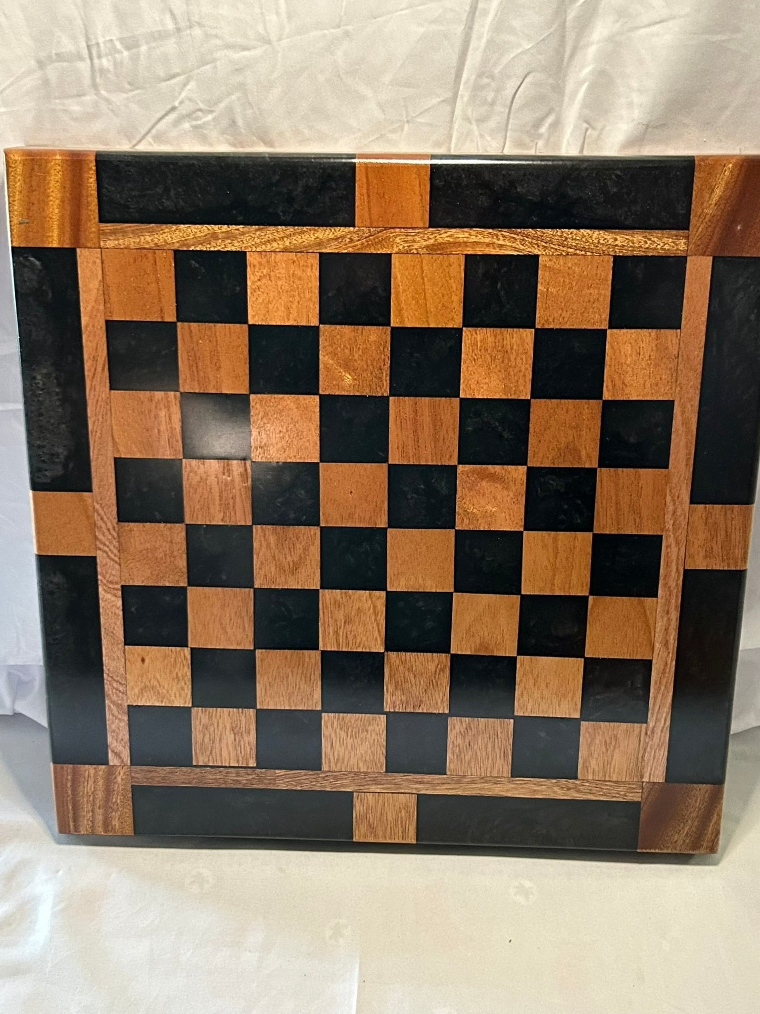 Wood & Epoxy Chess/Checker Board – Resin/Wood Creations